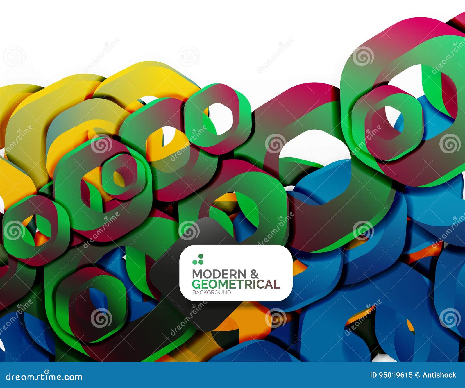 Geometric Abstract Background, Cut Chain Shapes or Hexagons on White ...