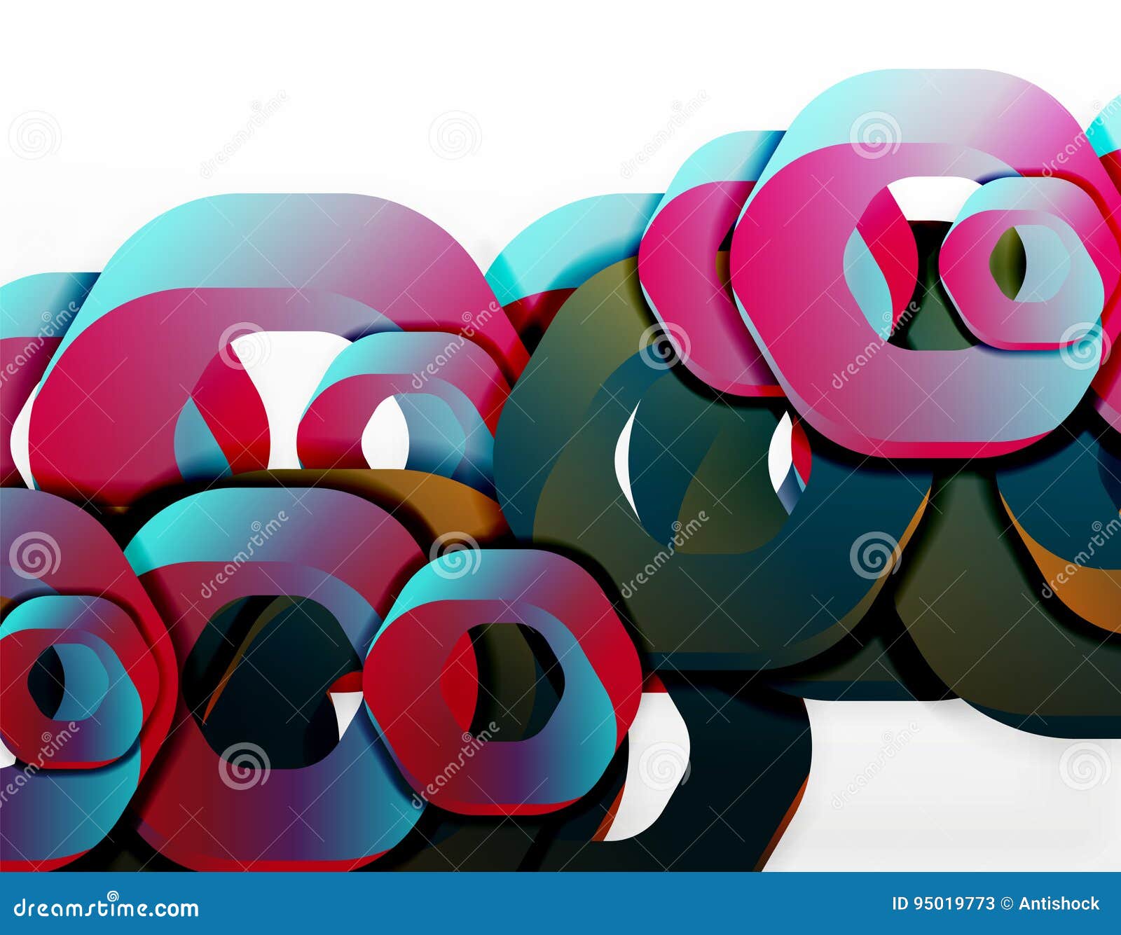 Geometric Abstract Background, Cut Chain Shapes or Hexagons on White ...