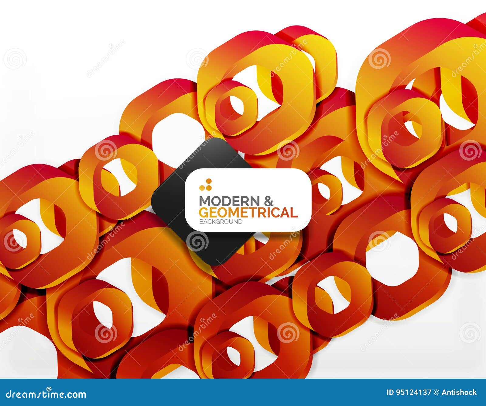 Geometric Abstract Background, Cut Chain Shapes or Hexagons on White ...