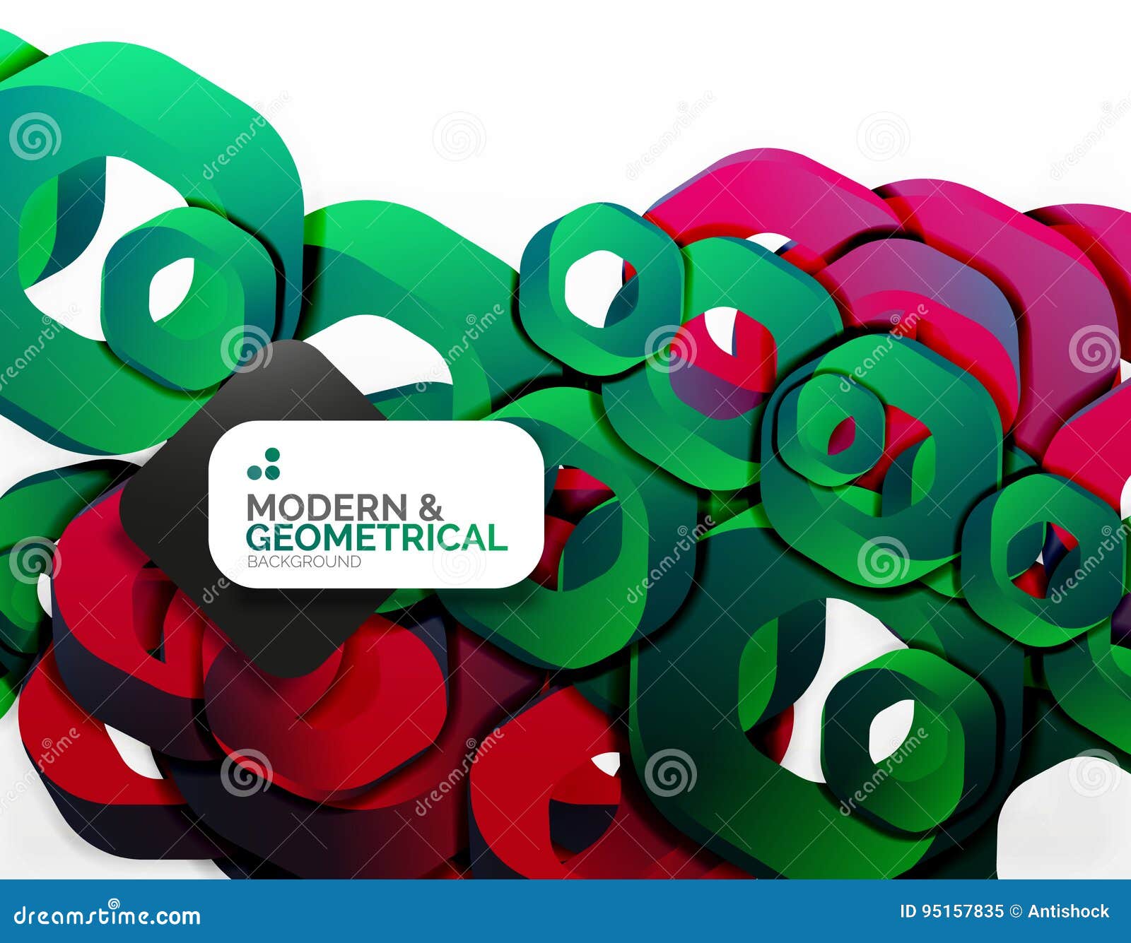 Geometric Abstract Background, Cut Chain Shapes or Hexagons on White ...