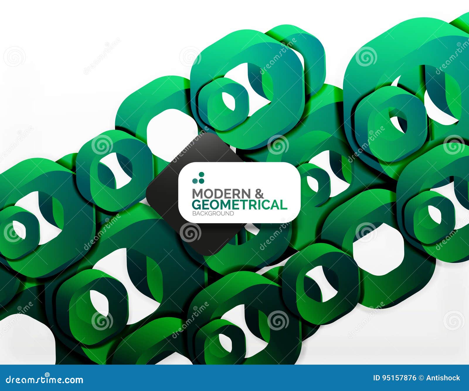 Geometric Abstract Background, Cut Chain Shapes or Hexagons on White ...