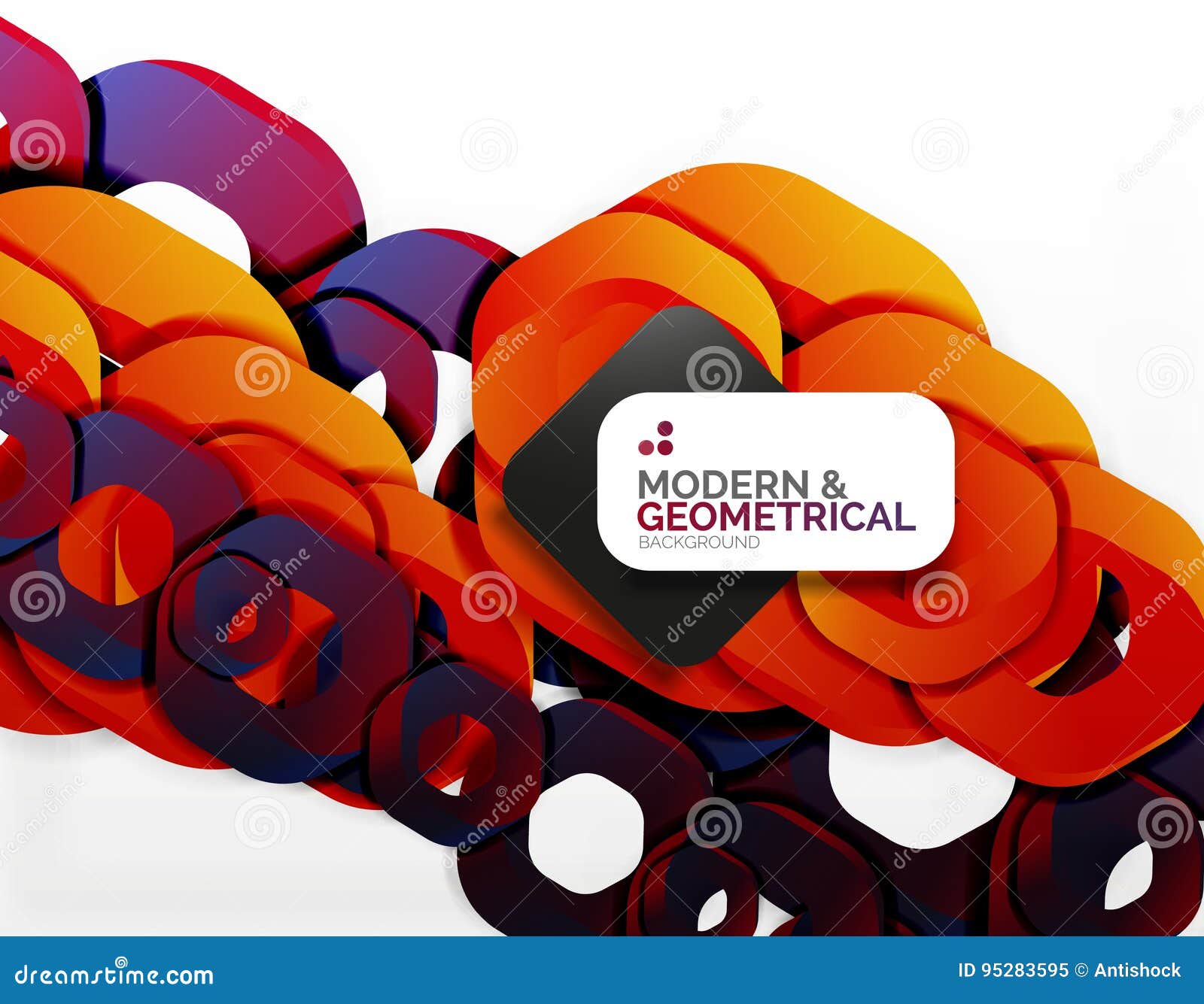 Geometric Abstract Background, Cut Chain Shapes or Hexagons on White ...