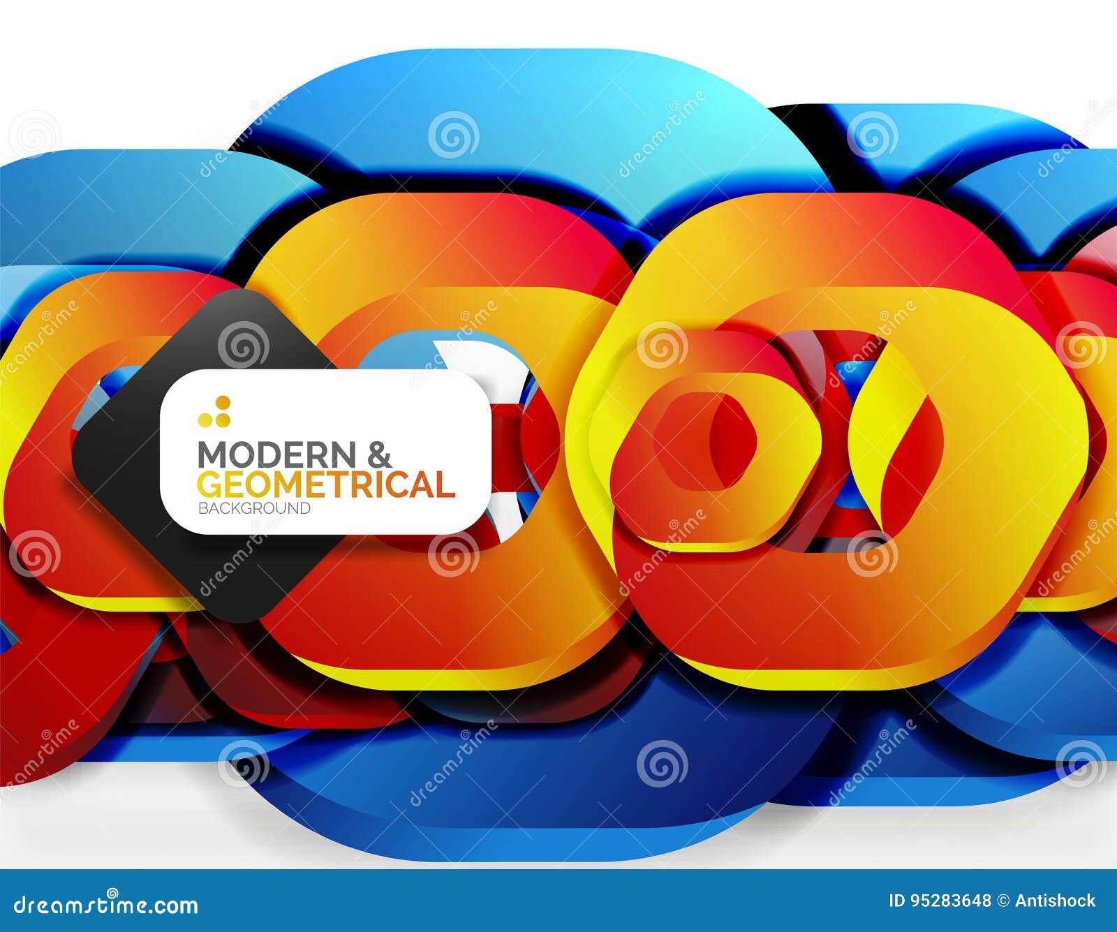 Geometric Abstract Background, Cut Chain Shapes or Hexagons on White ...