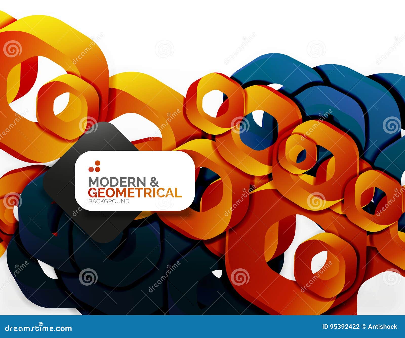 Geometric Abstract Background, Cut Chain Shapes or Hexagons on White ...