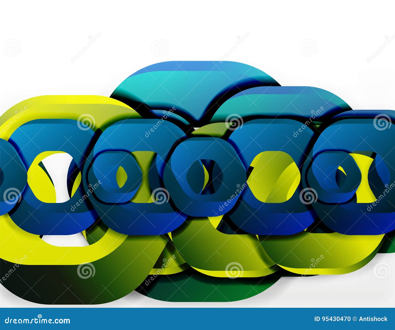 Geometric Abstract Background, Cut Chain Shapes or Hexagons on White ...