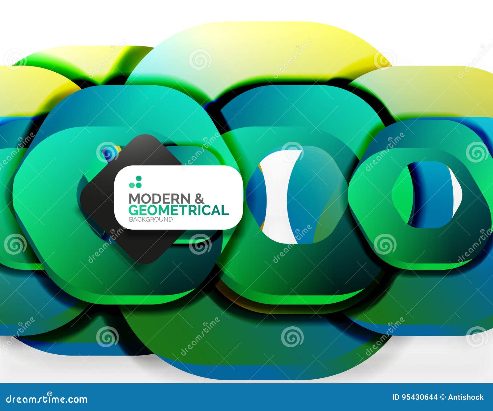 Geometric Abstract Background, Cut Chain Shapes or Hexagons on White ...