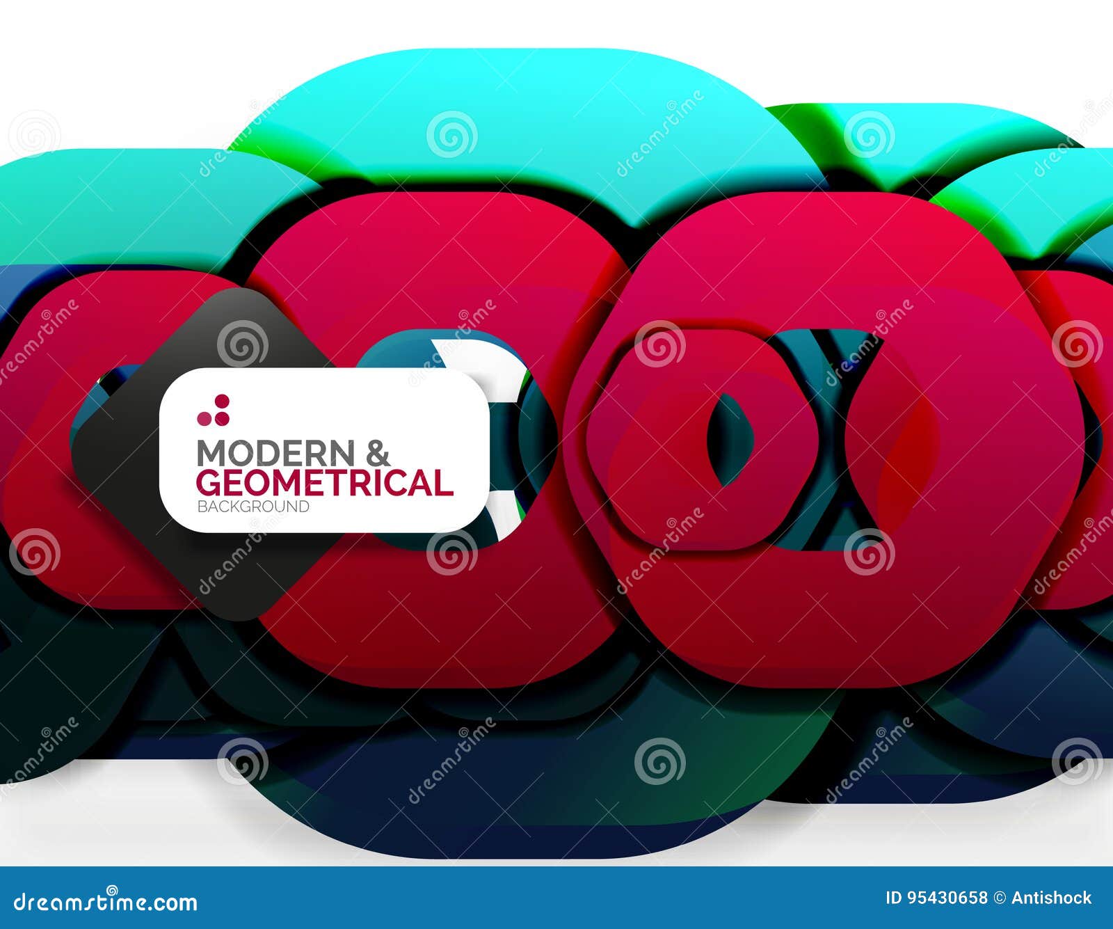 Geometric Abstract Background, Cut Chain Shapes or Hexagons on White ...