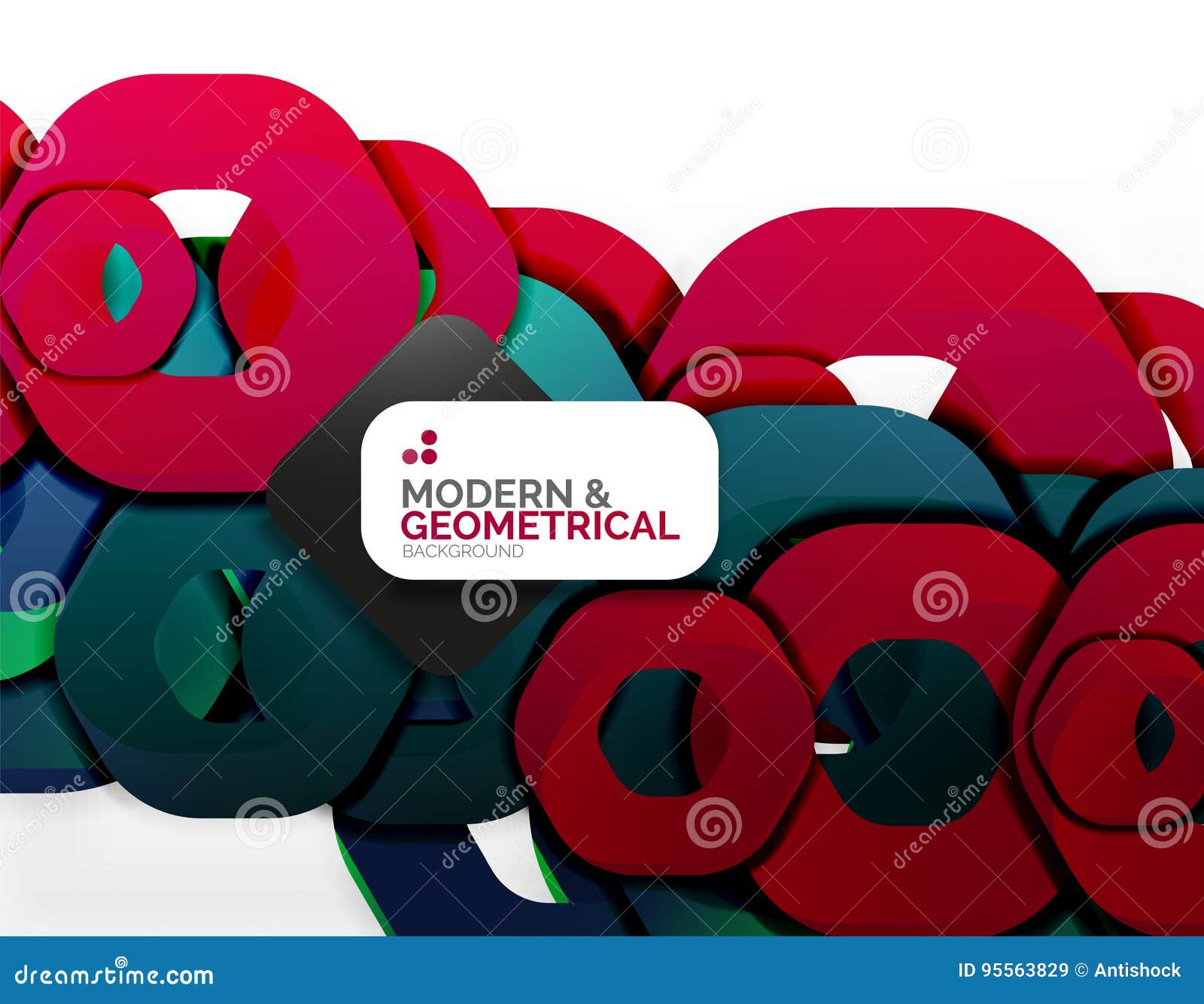 Geometric Abstract Background, Cut Chain Shapes or Hexagons on White ...