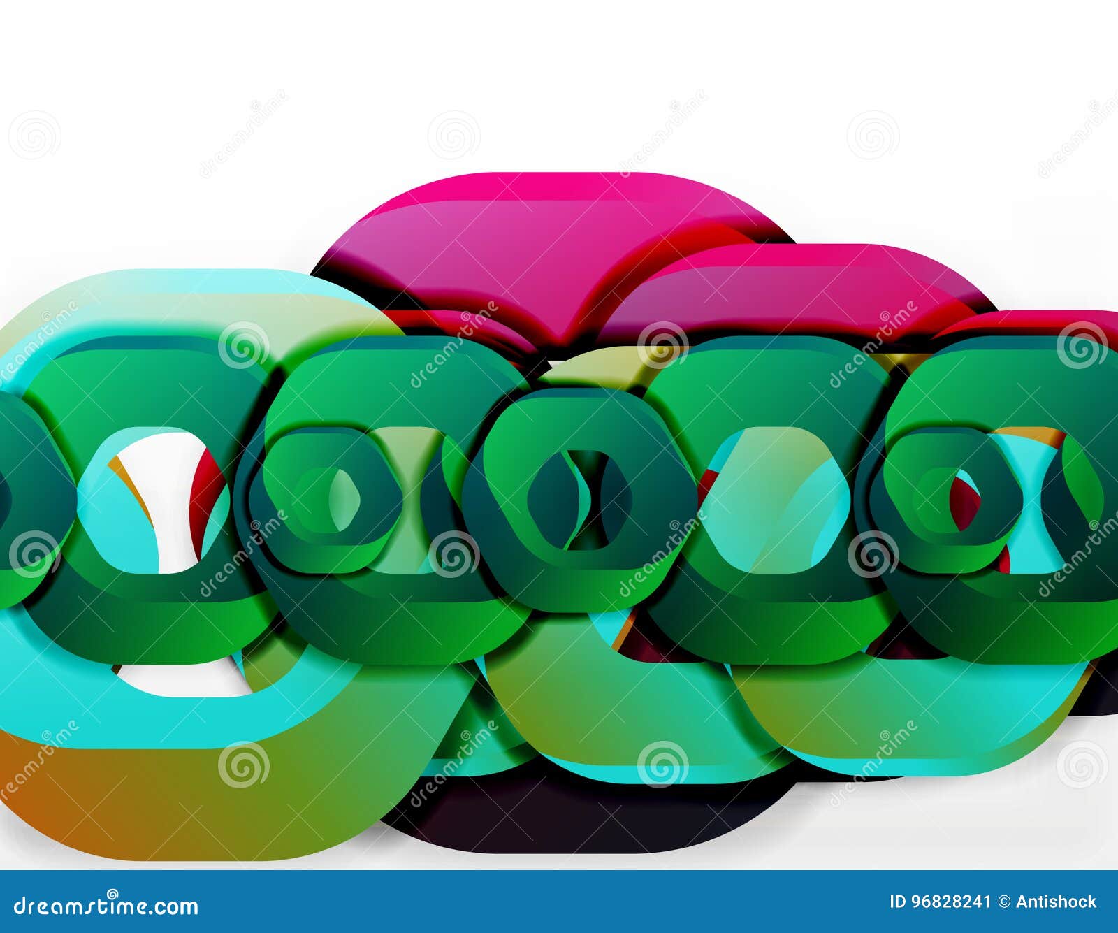 Geometric Abstract Background, Cut Chain Shapes or Hexagons on White ...