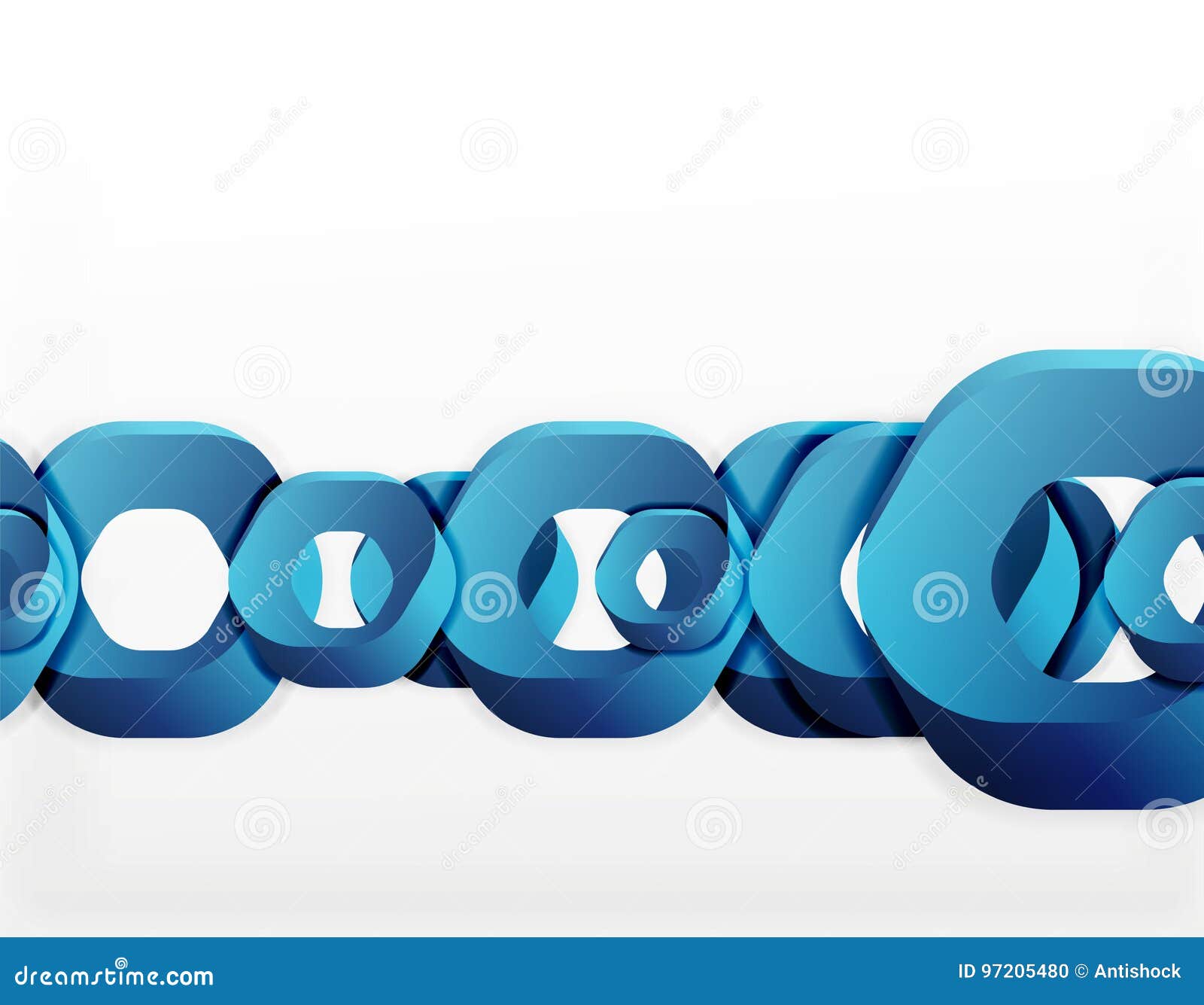 Geometric Abstract Background, Cut Chain Shapes or Hexagons on White ...