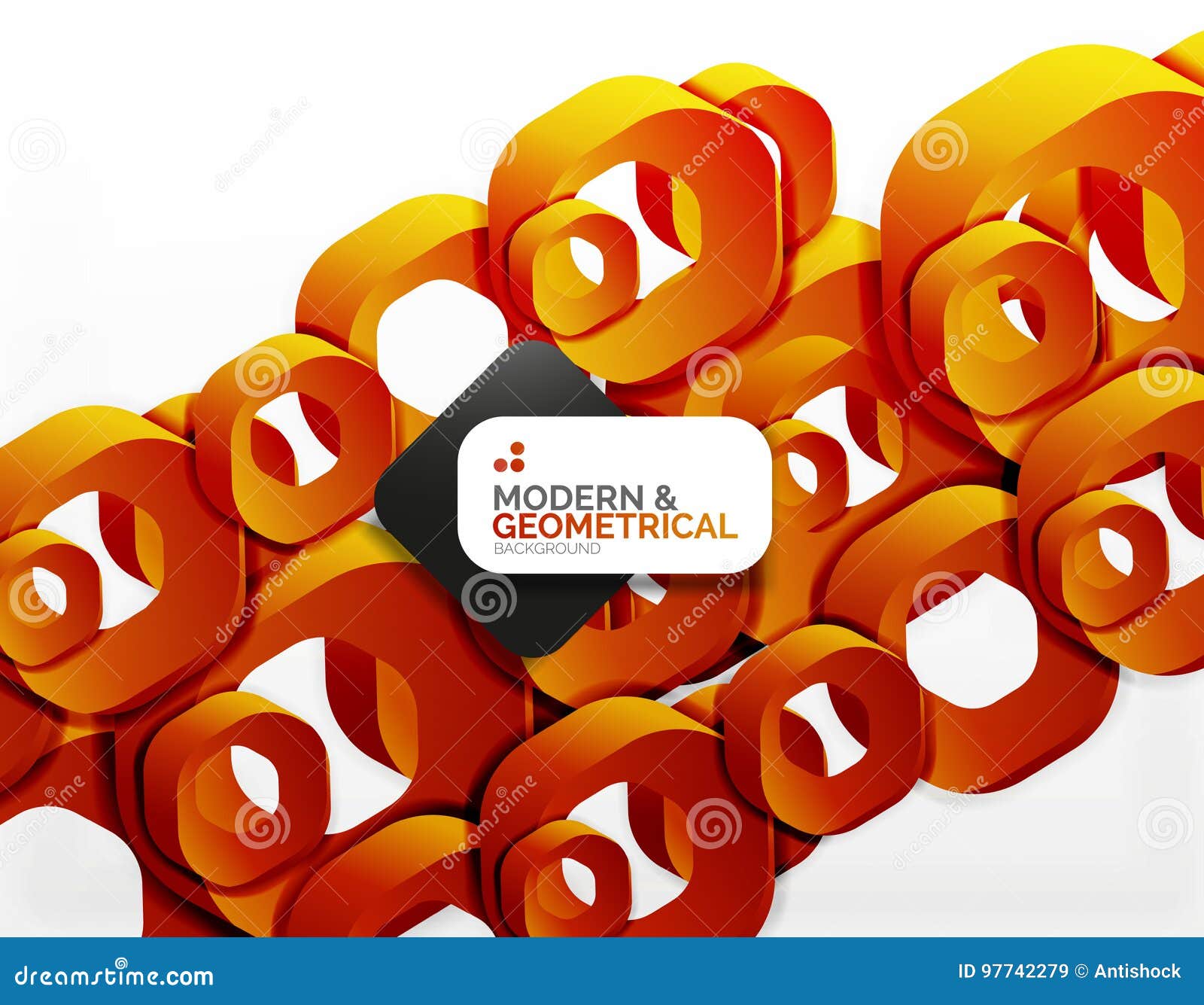 Geometric Abstract Background, Cut Chain Shapes or Hexagons on White ...