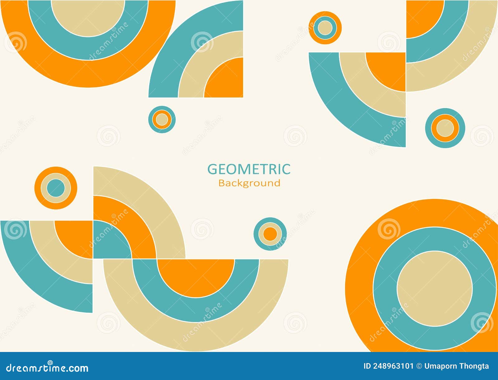 Geometric Abstract Background. Design Elements with Circle and Semi ...