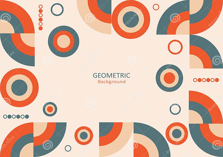 Geometric Abstract Background. Design Elements with Circle and Semi ...