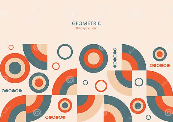 Geometric Abstract Background. Design Elements with Circle and Semi-circle Shapes Stock Vector ...
