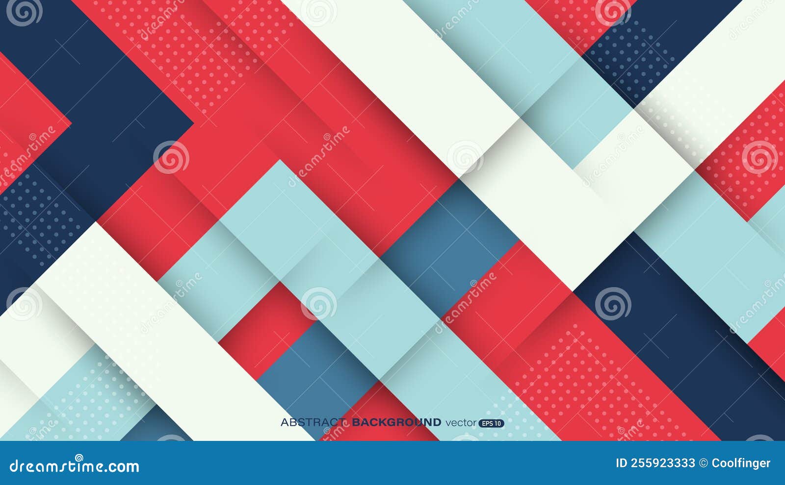 Geometric Abstract Background. Dynamic Colorful Shape and Shadow on Red ...