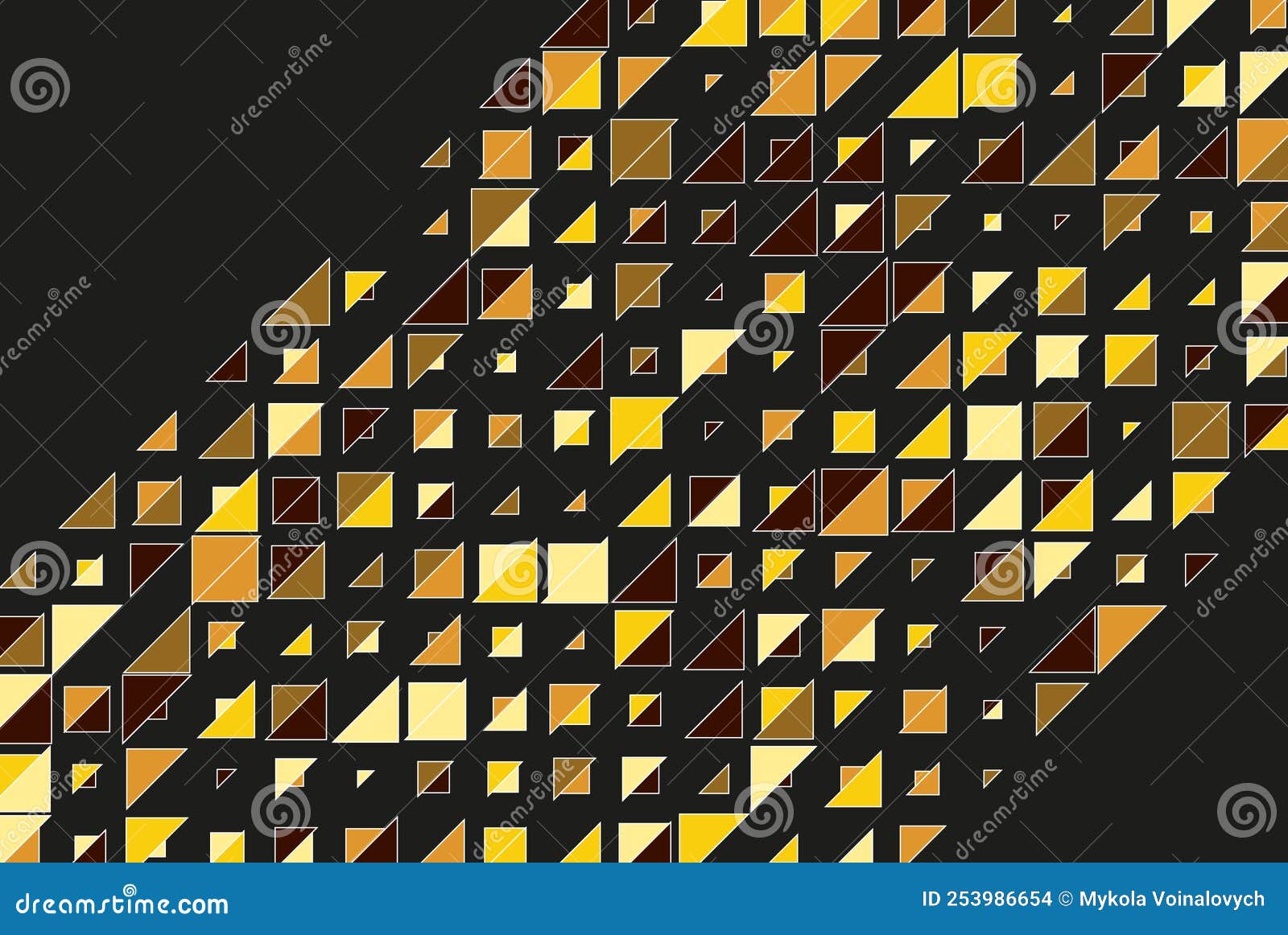 Geometric Abstract Background of Golden Triangles, Design Element Stock ...