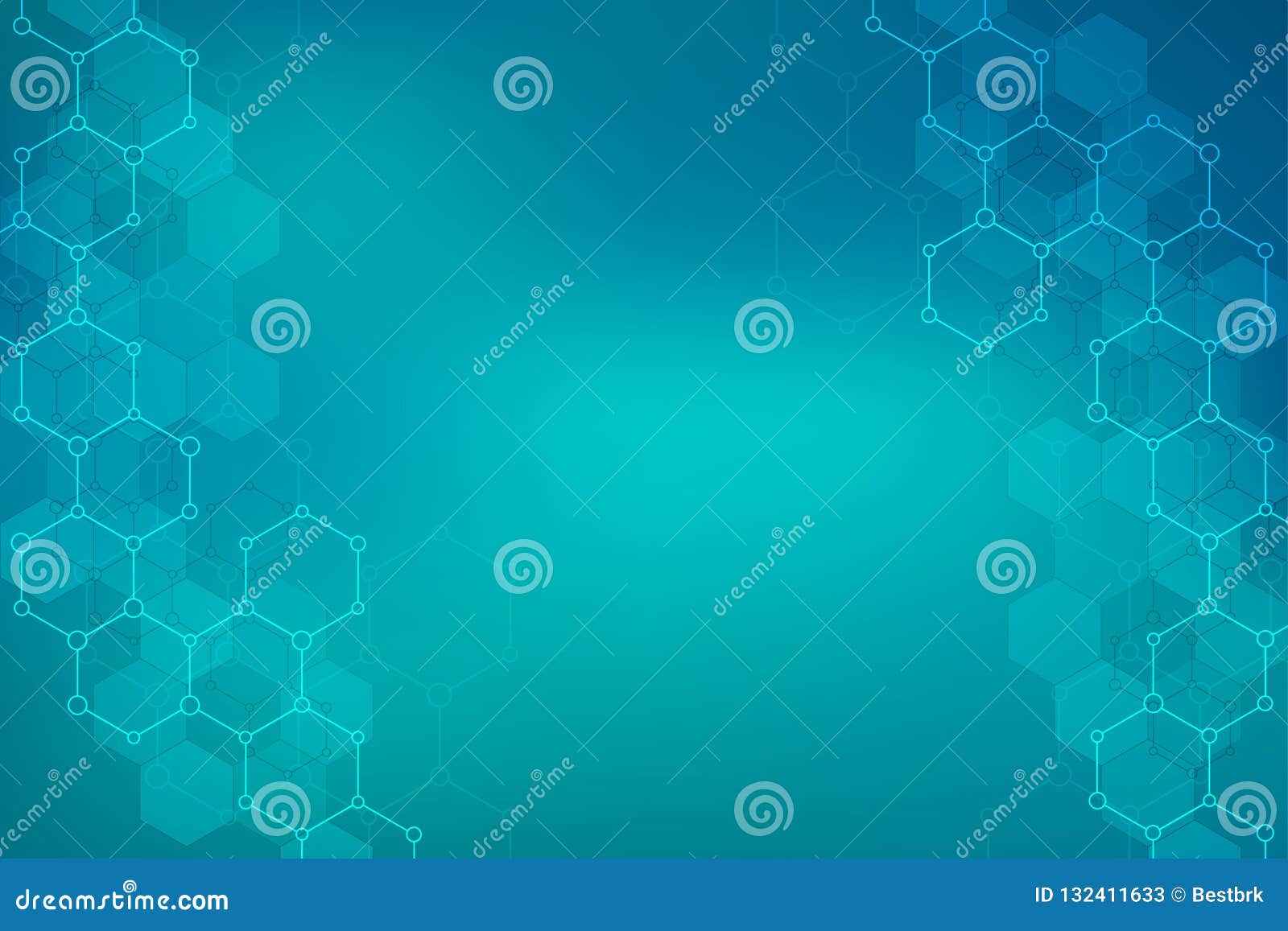 Geometric Abstract Background with Hexagons Elements. Medical ...