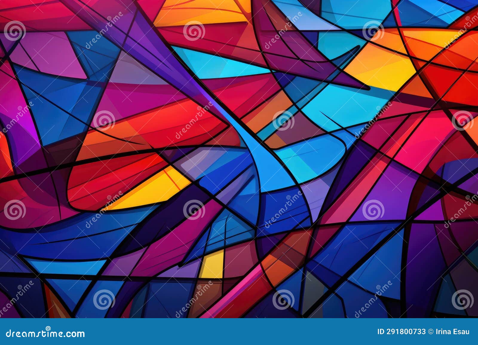 Geometric Abstract Background with Intertwining Lines and Vibrant ...