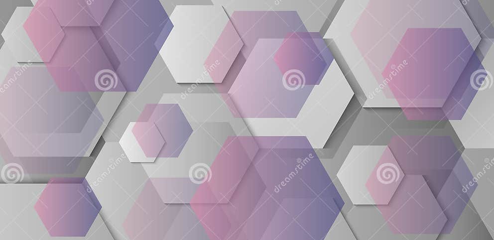 Geometric Abstract Background with Shadow. Hexagonal Shape Elements ...