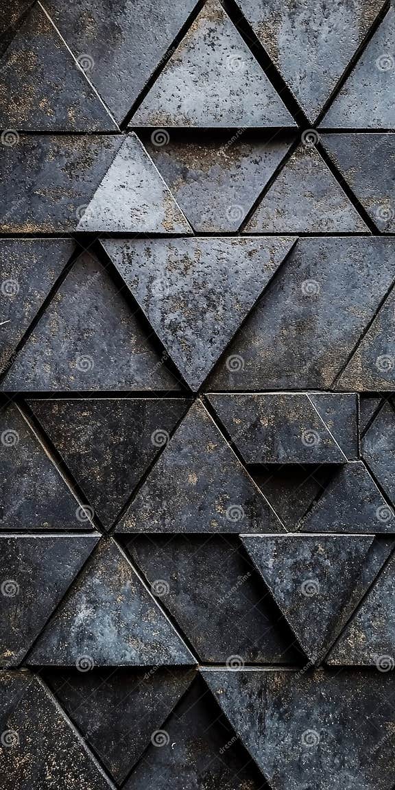 Geometric Abstract Background with Textured Triangular Metal Panels in ...