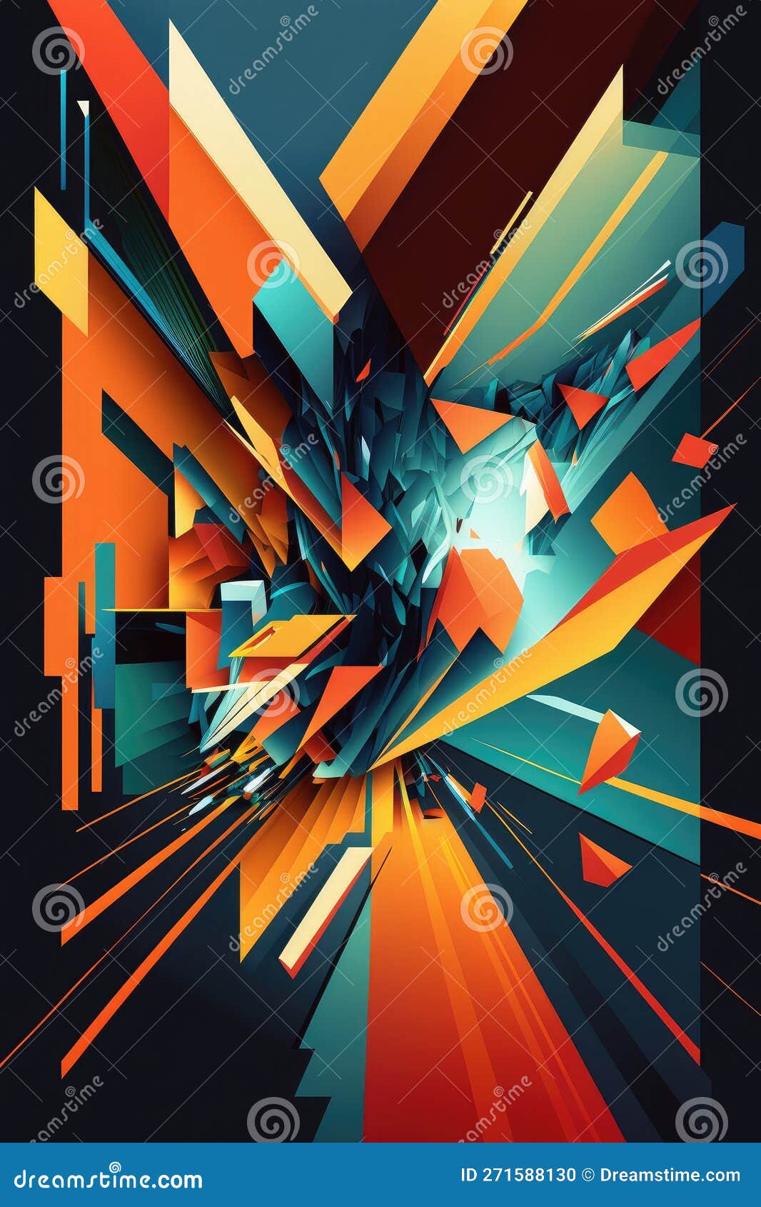 Geometric Abstract Background, Using Bold Colors and Shapes. Stock ...