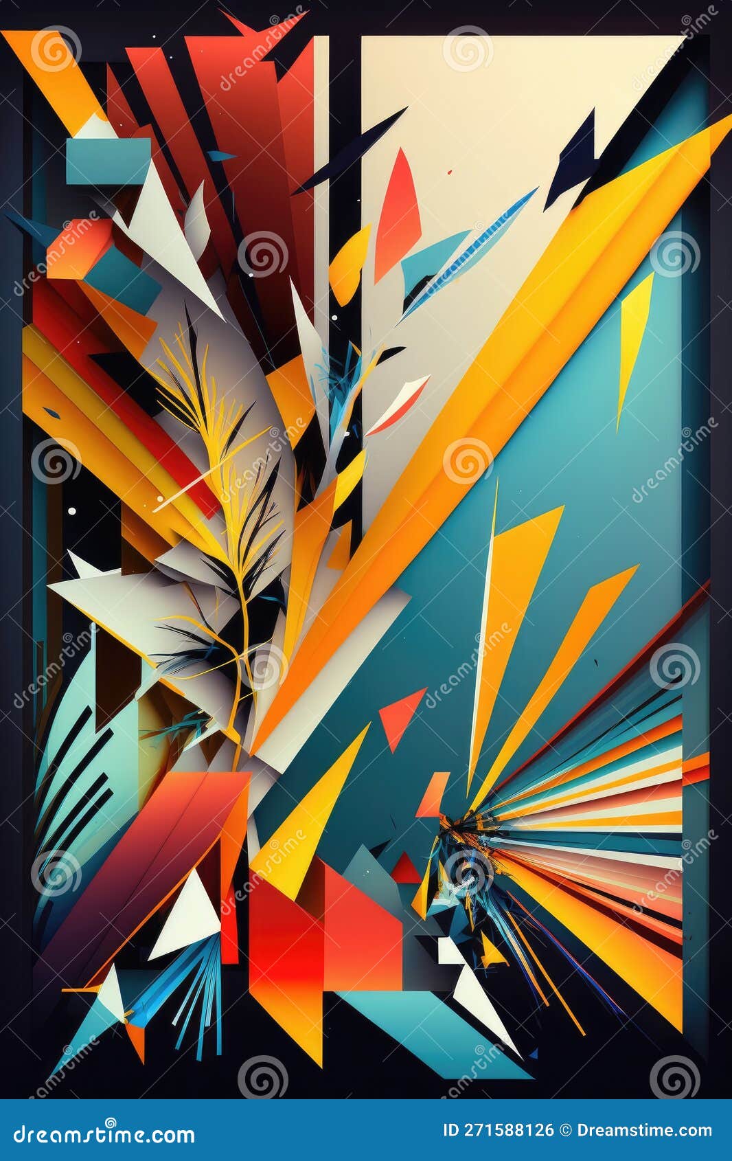 Geometric Abstract Background, Using Bold Colors and Shapes. Stock ...