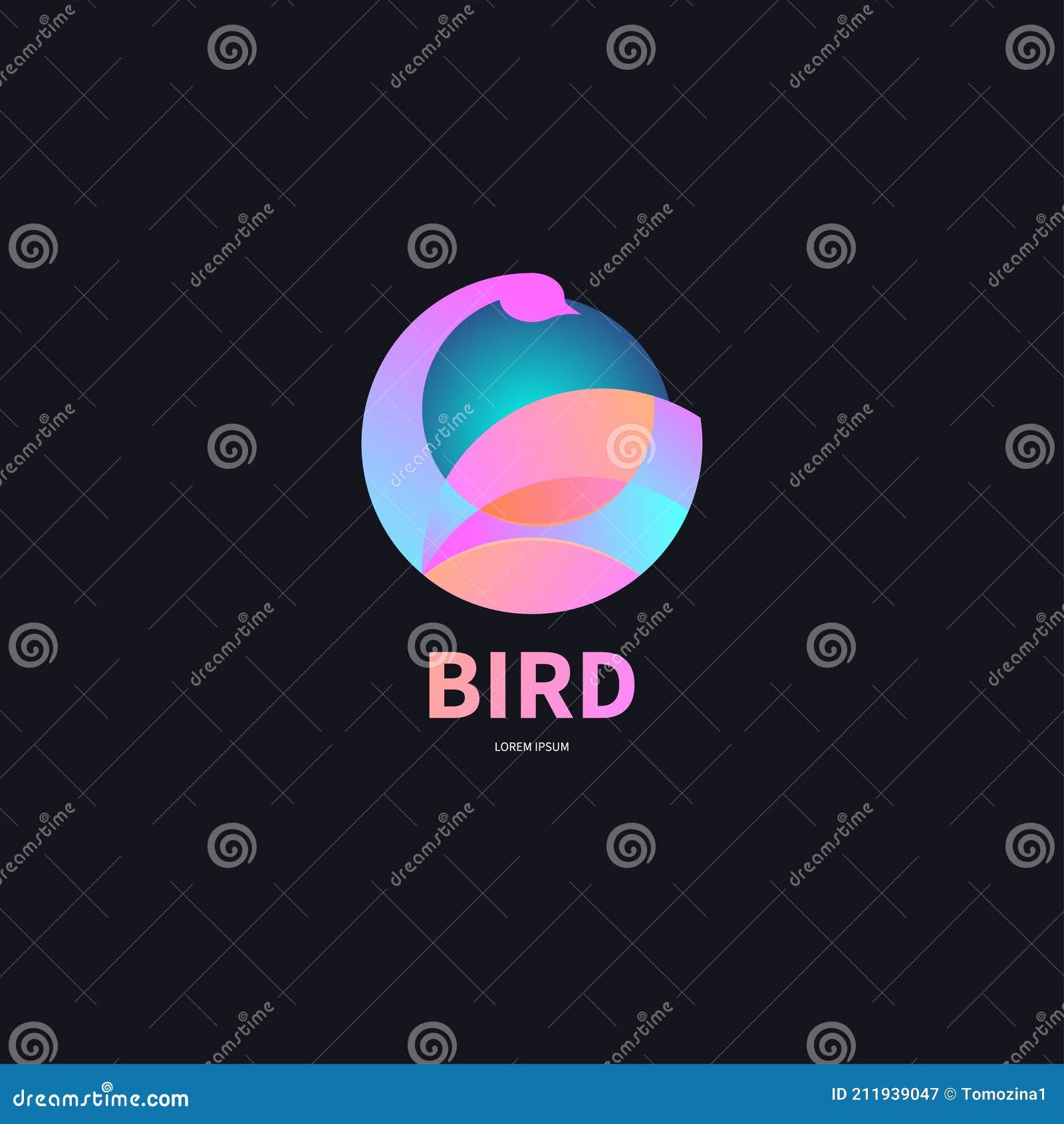 Geometric Abstract Bird in Circle Stock Vector - Illustration of ...