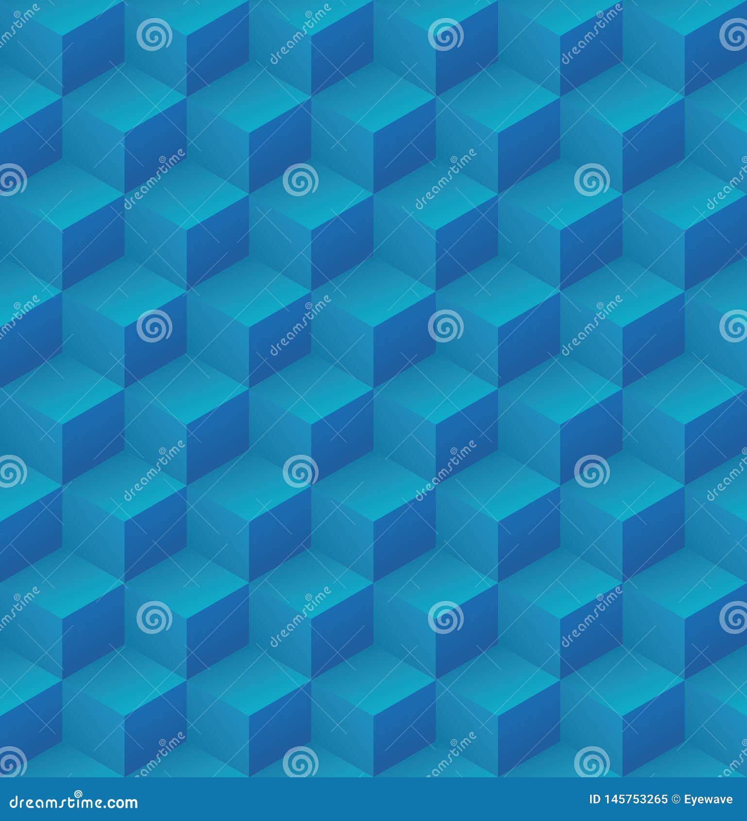 Geometric Abstract Blue Cubic Pattern Stock Vector - Illustration of ...