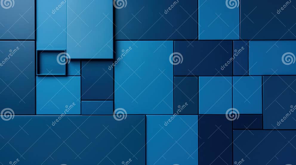 Geometric Abstract Blue Tiles Pattern in Modern Design Stock ...