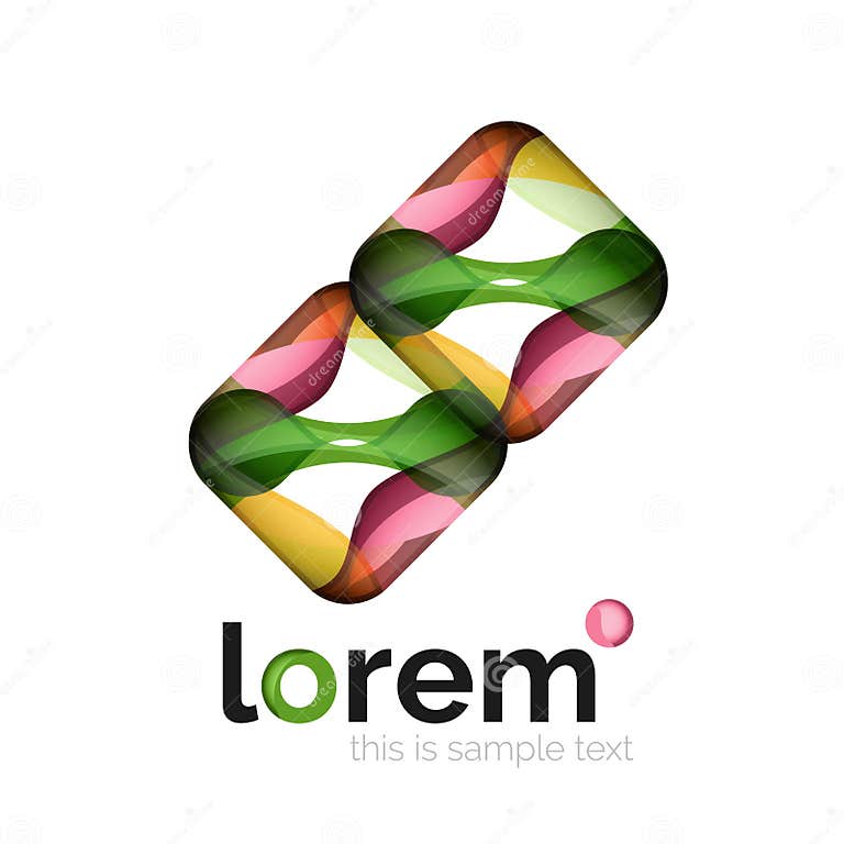 Geometric Abstract Business Icon Template, Smooth Shape Stock Vector ...