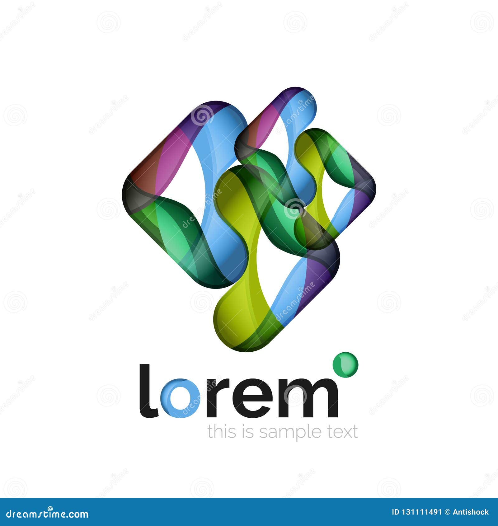 Geometric Abstract Business Icon Template, Smooth Shape Stock Vector ...