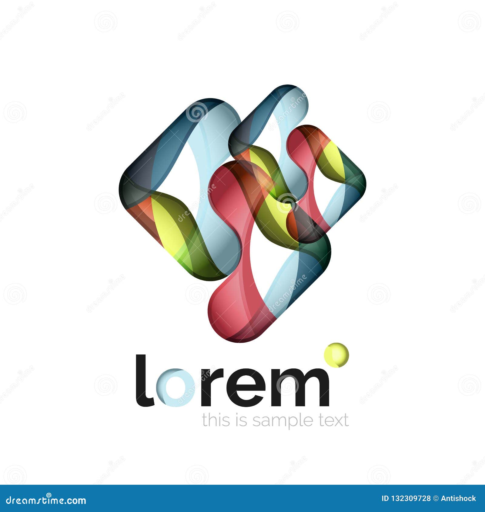 Geometric Abstract Business Icon Template, Smooth Shape Stock Vector ...