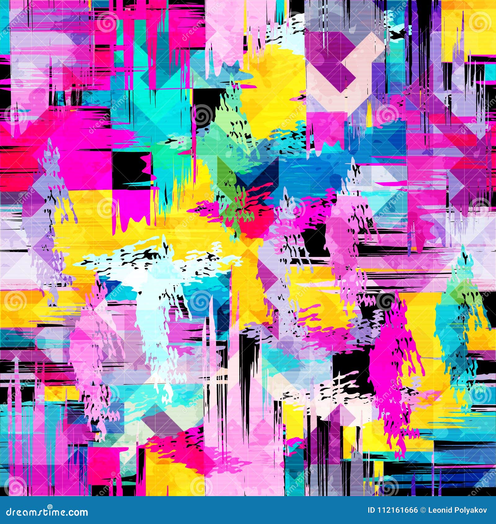 Geometric Abstract Color Pattern in Graffiti Style. Quality Vector ...