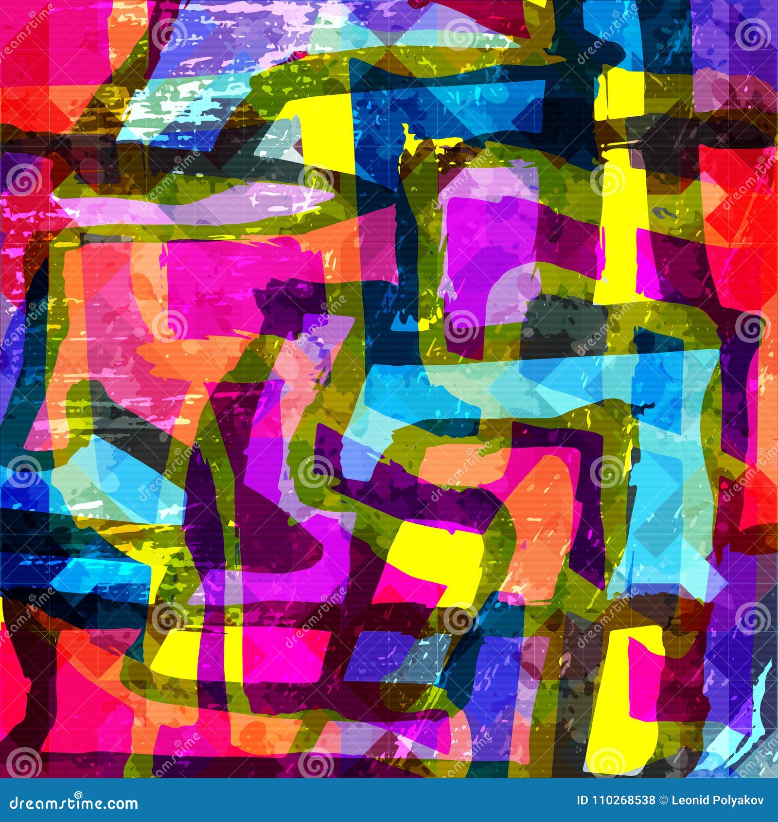 Geometric Abstract Color Pattern in Graffiti Style. Quality Vector ...