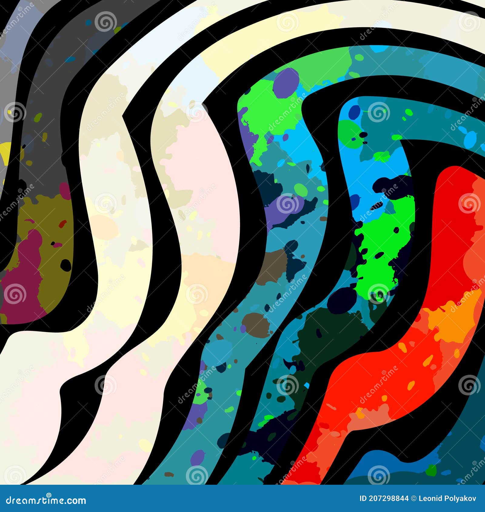 Geometric Abstract Colored Objects Beautiful Background Illustration ...