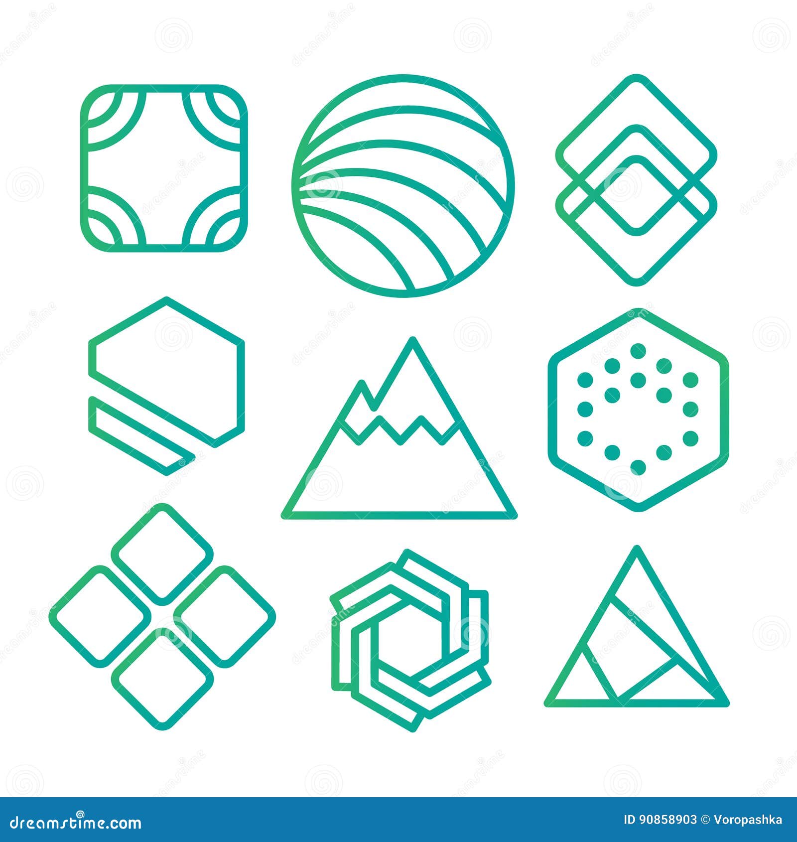 Different Combinations Of Geometric Symbols Textured Vector Pattern ...