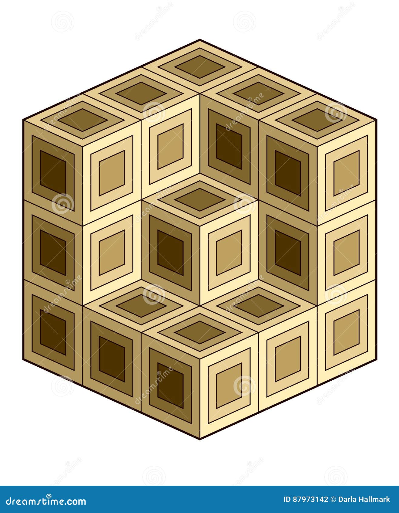 Geometric Abstract Cubes stock vector. Illustration of modern - 87973142