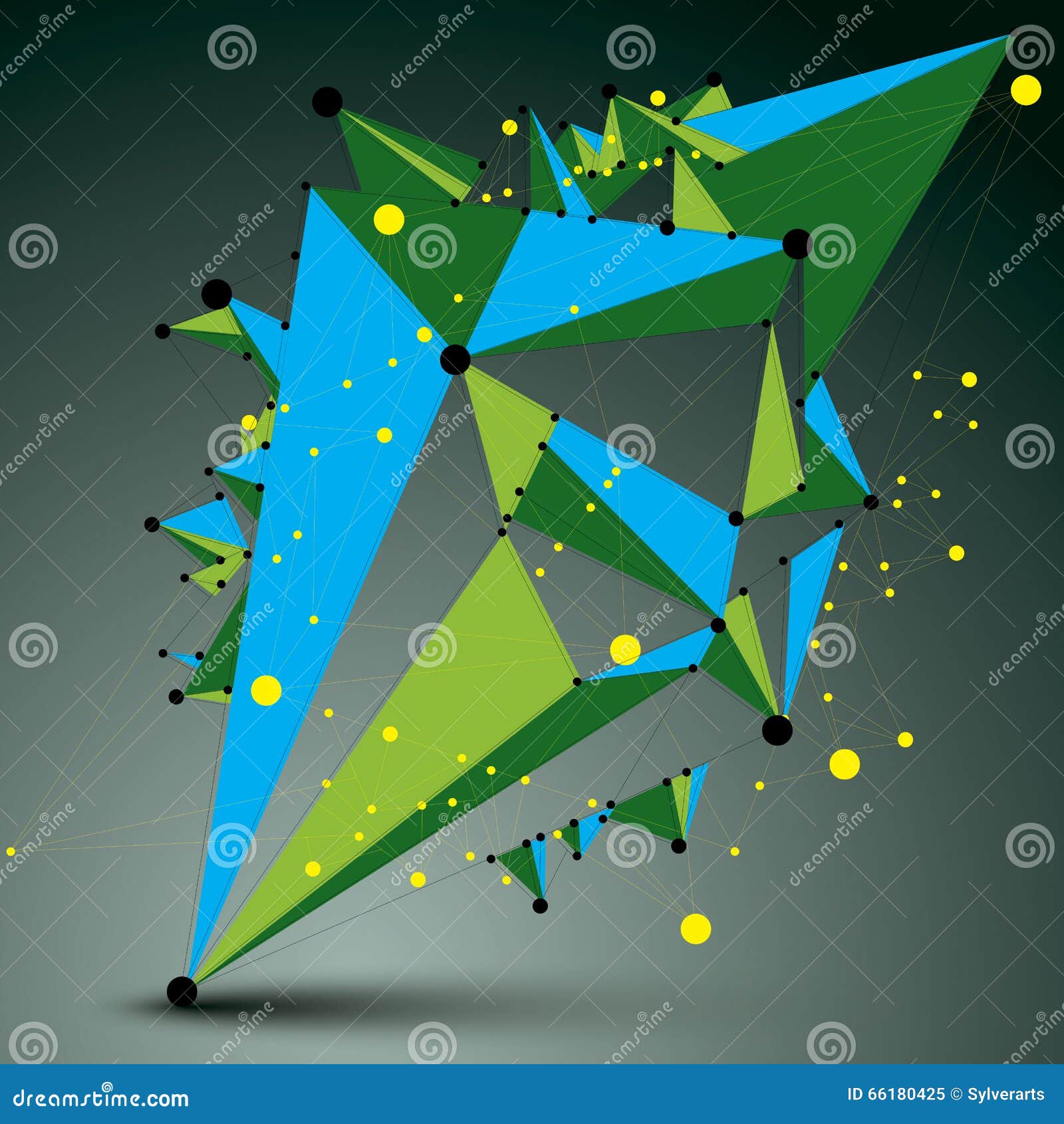 Geometric Abstract 3d Complicated Lattice Object Vector Colorful Asymmetric Element With