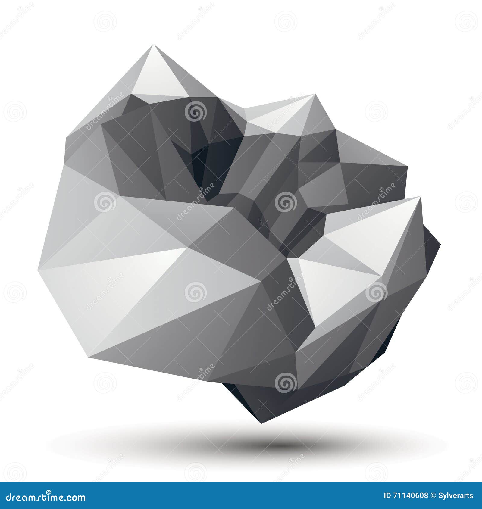 Geometric Abstract 3D Complicated Object, Monochrome Asymmetric Stock ...