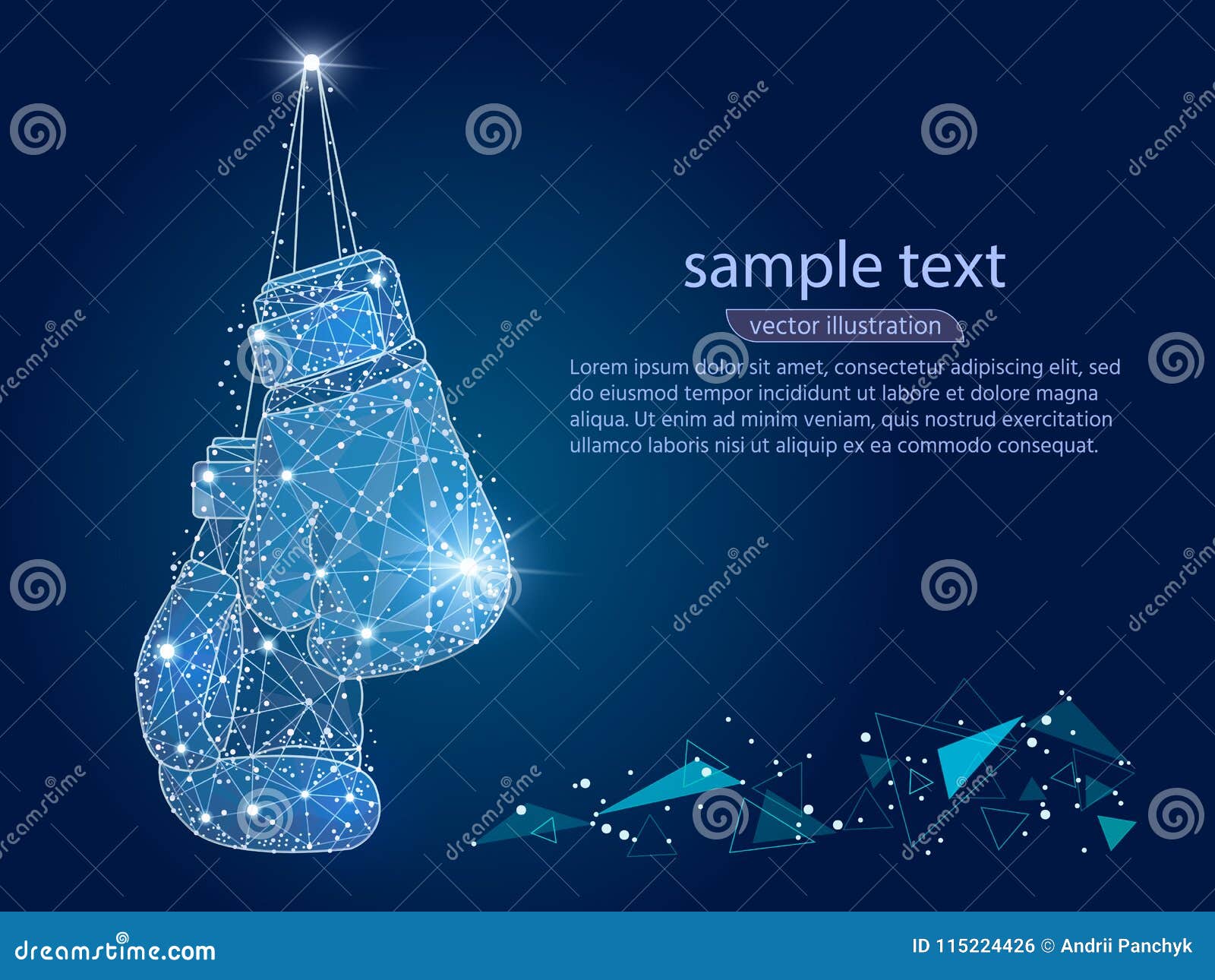 Geometric Abstract Design Boxing Club Icon,isolated from Low Poly ...