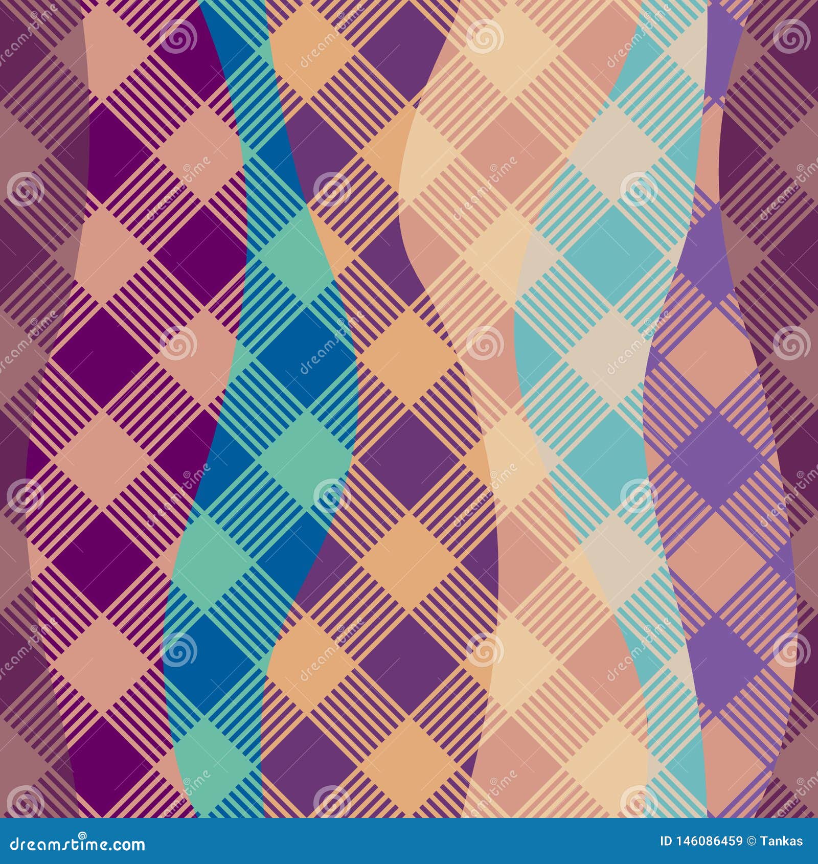 Geometric Abstract Diagonal Plaid Pattern in Low Poly Pixel Art Style ...