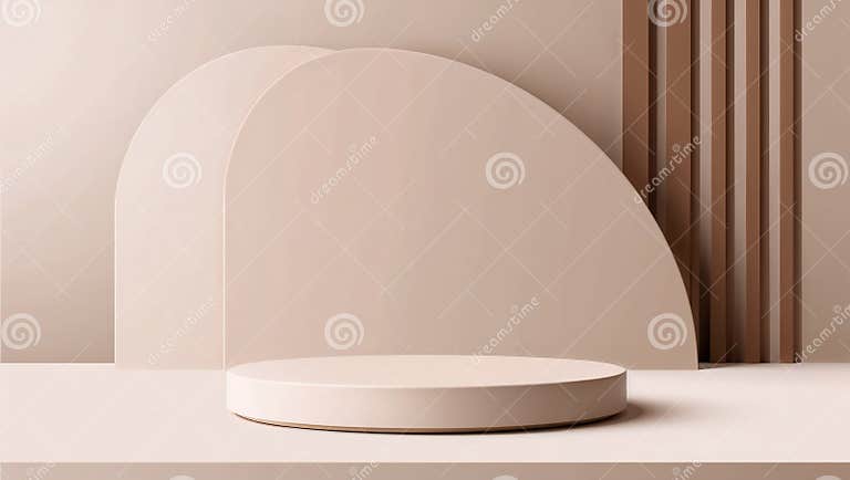 Geometric Abstract Display with Layered Curved Forms Stock Illustration ...