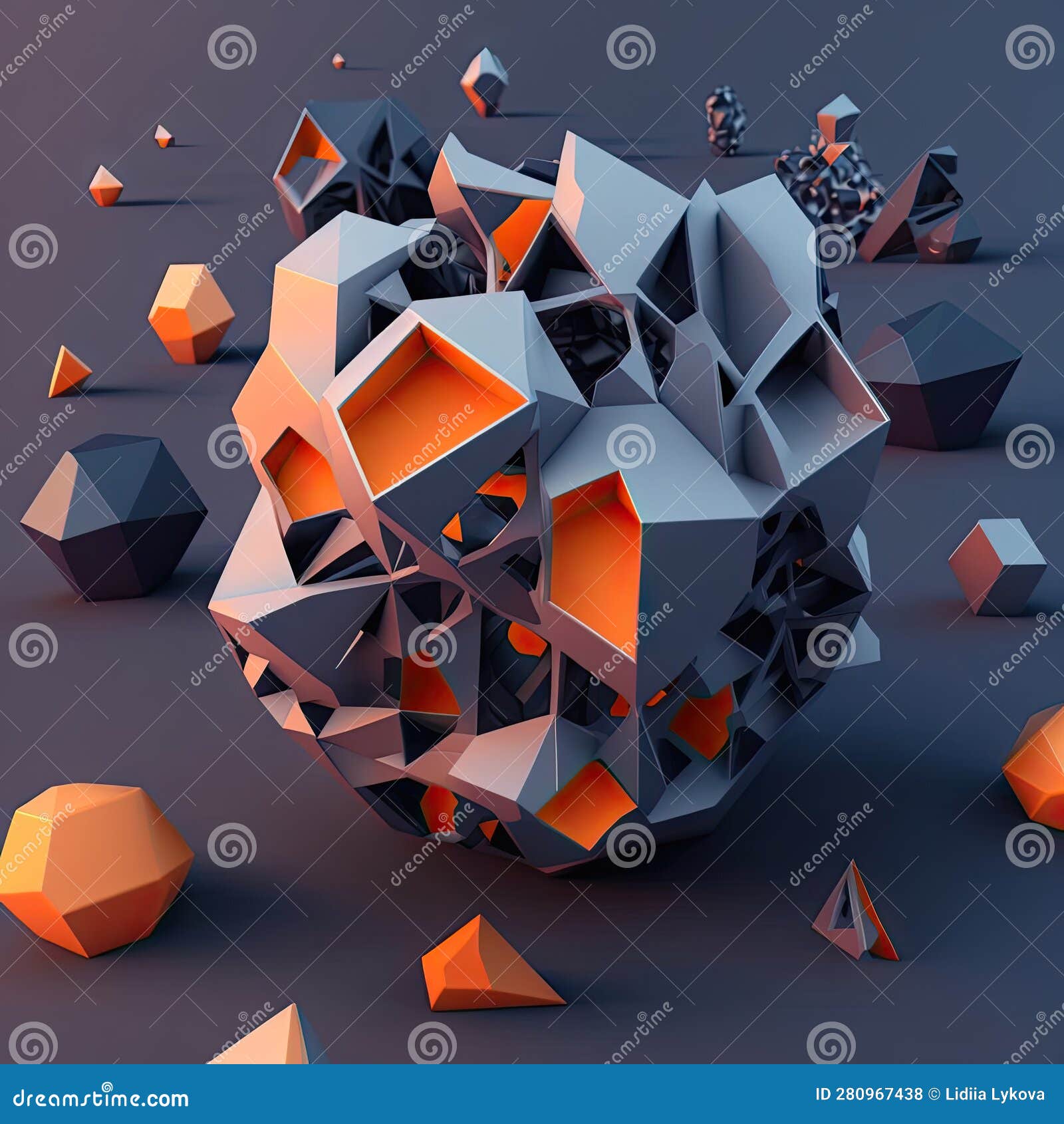 Geometric Abstract Featuring Art Banner. Different Shapes and Sizes of ...