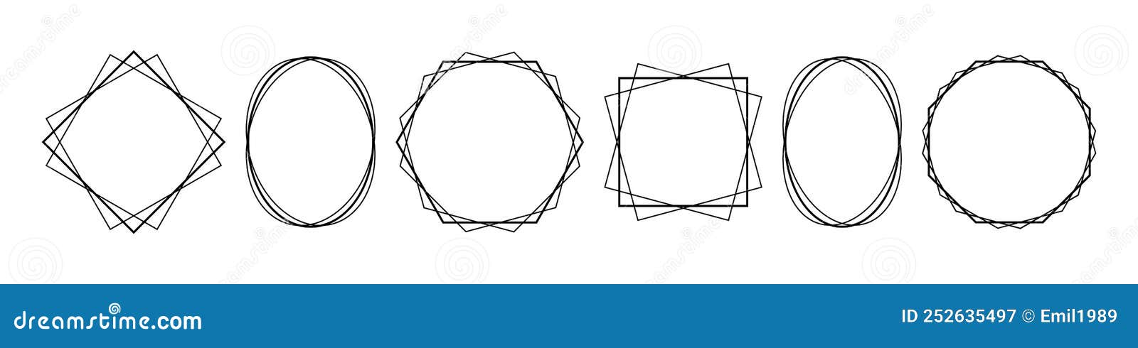 Geometric Abstract Frame Set Icons. Vector Stock Illustration ...