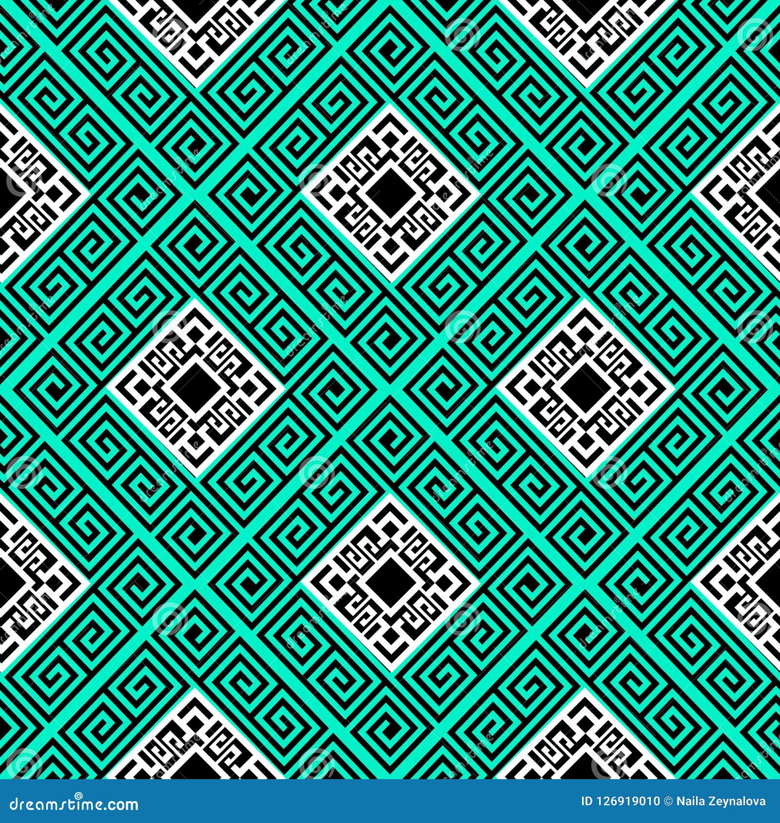 Geometric Abstract Greek Vector Seamless Pattern. Ornamental Mod Stock ...