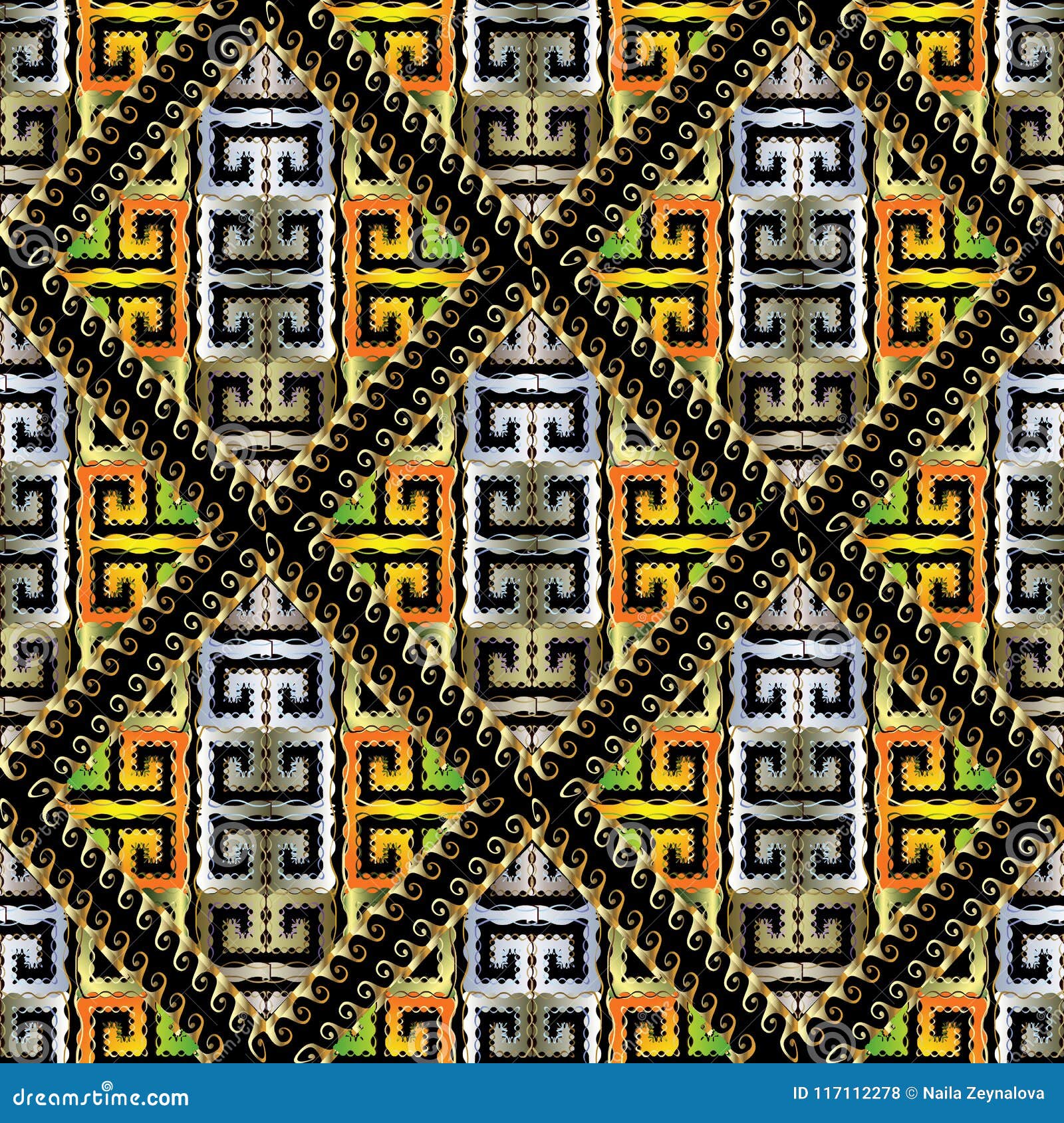 Geometric Abstract Greek Vector Seamless Pattern. Patterned Back Stock ...