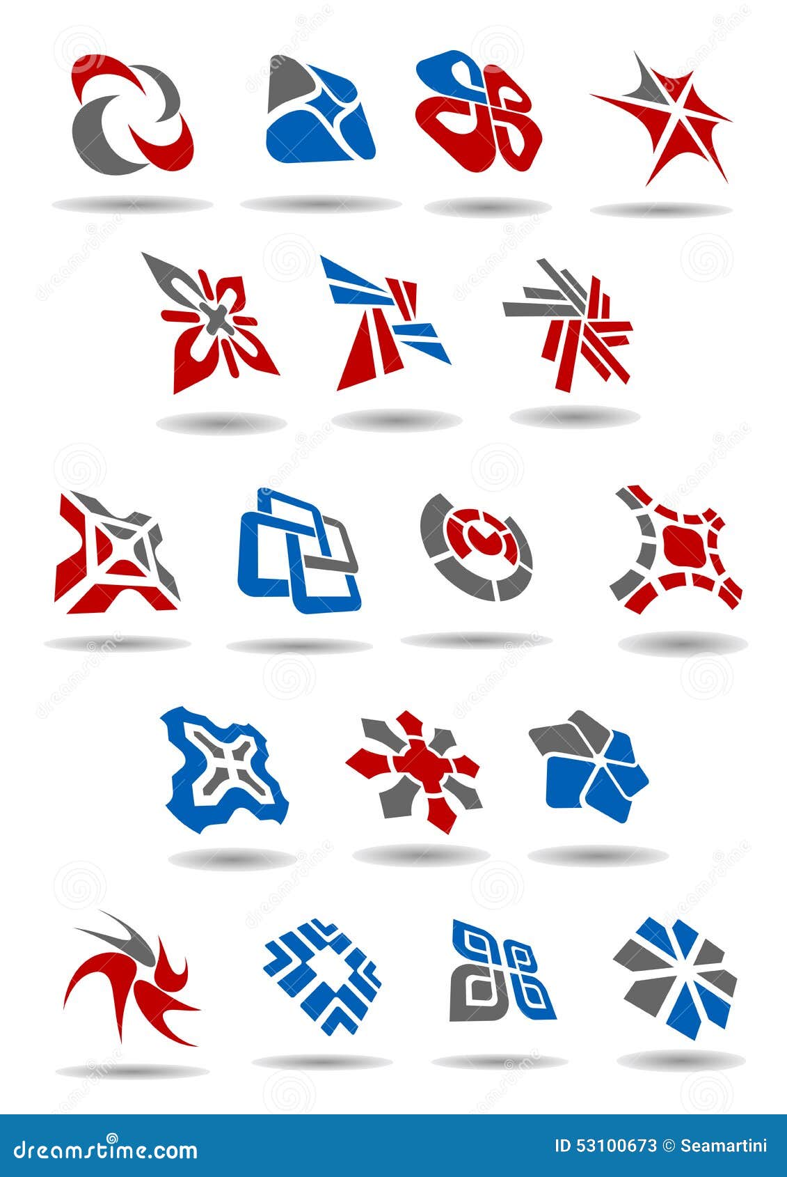 Geometric Abstract Icons and Emblems for Business Stock Vector ...