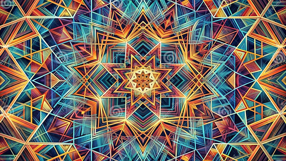 Geometric Abstract: Intersecting Lines and Shapes Generative AI Stock Illustration ...