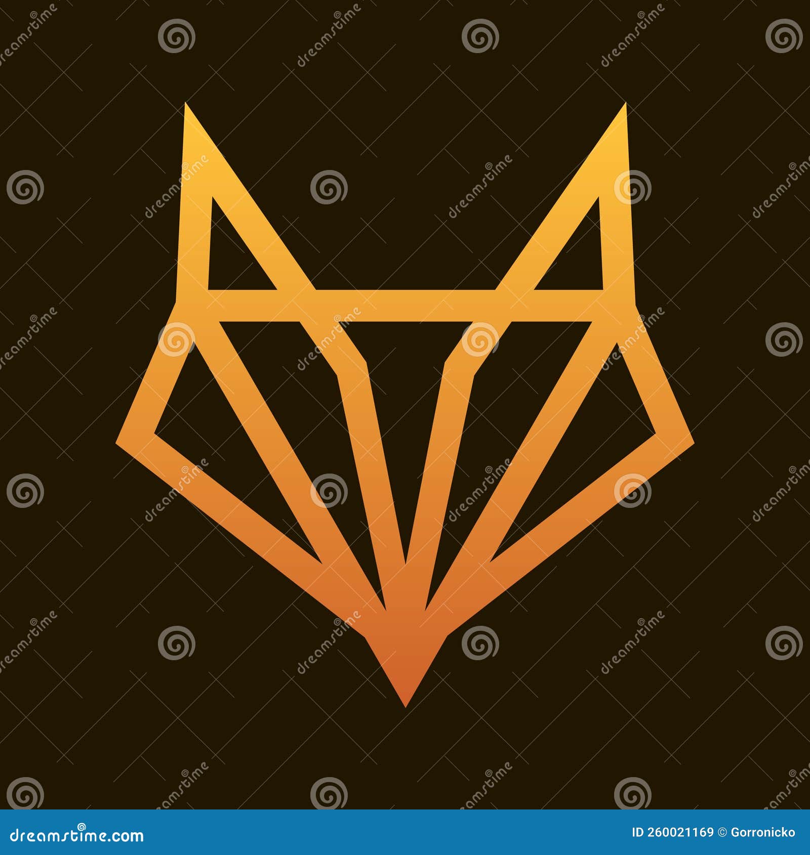 Geometric Abstract Line Art Sign of Red Fox Head Stock Illustration ...