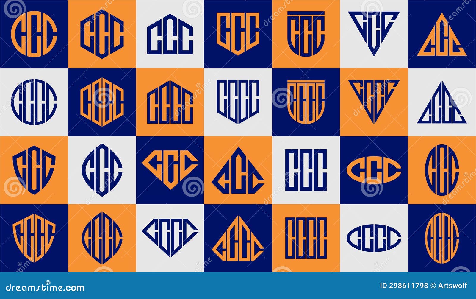 Geometric Abstract Line Initial C CCC CCCC Letter Logo Design Bundle ...